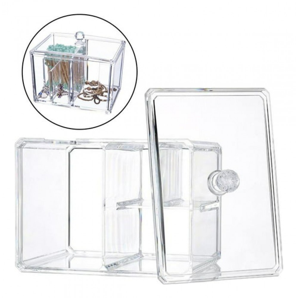 Organizador Acrilico 4 Divisores C/tapa Porta Wipes Multiuso