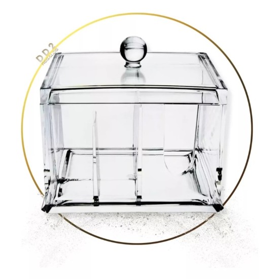 Organizador Acrilico 4 Divisores C/tapa Porta Wipes Multiuso