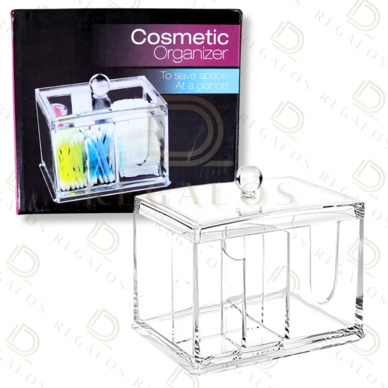 Organizador Acrilico 4 Divisores C/tapa Porta Wipes Multiuso