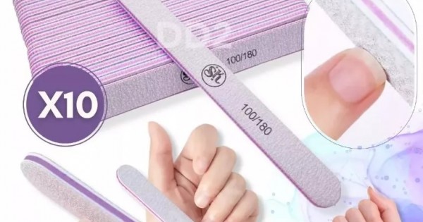 Lima Sk X10 Unidades 100/180 Uñas Esculpidas Manicuria Comun